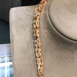 TGDJ | Accessories | Mens Byzantine Chain In 4k Solid Rose Gold 77mm ...